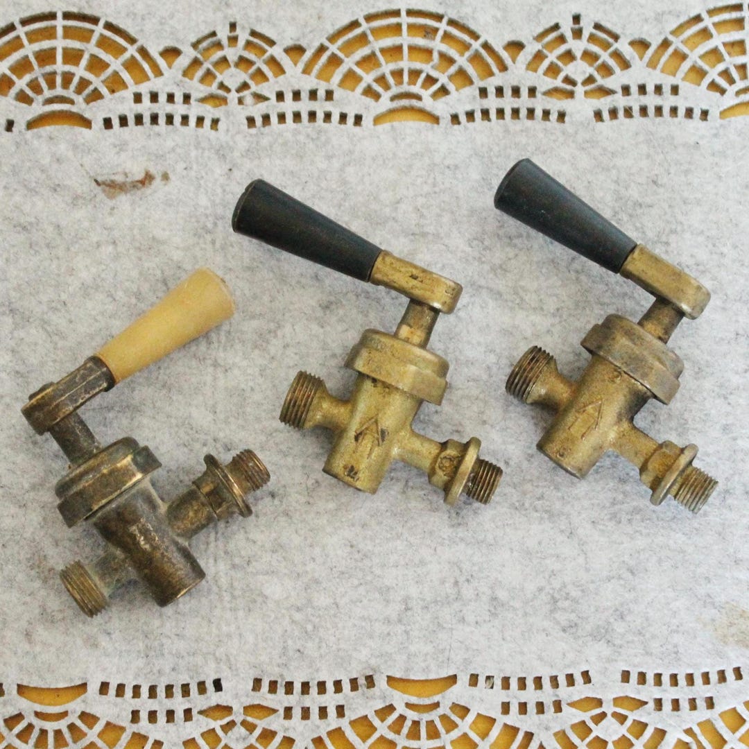 Set of 3 Vintage Brass Radiator Valves | Industrial Steampunk Faucet ...