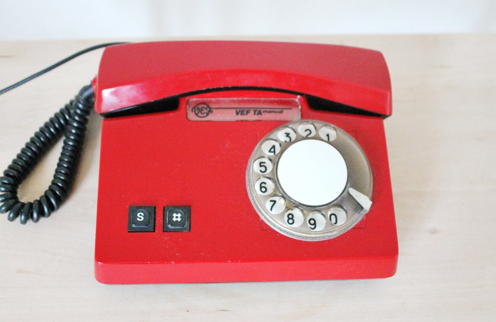 Vintage Soviet Red Rotary Telephone 8 Inches - Circle Dial Rotary Phone ...