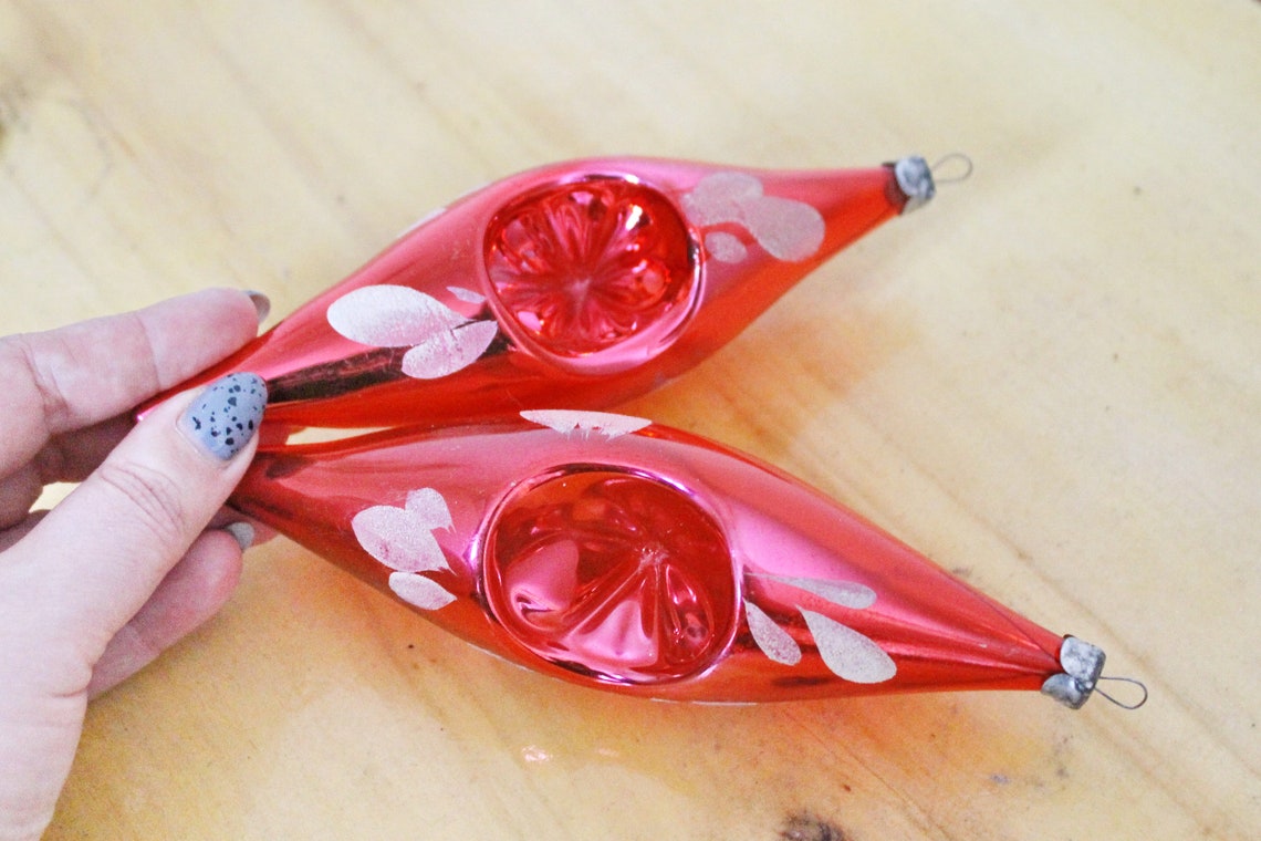 Christmas Tree Pink Toys Icicle Set of Two 6.3 Inch - Etsy