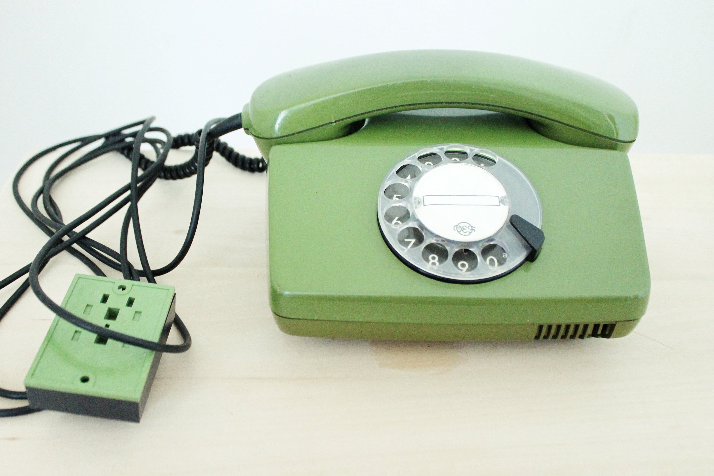 Vintage Soviet Rotary Green Telephone - Circle Dial Rotary Phone ...