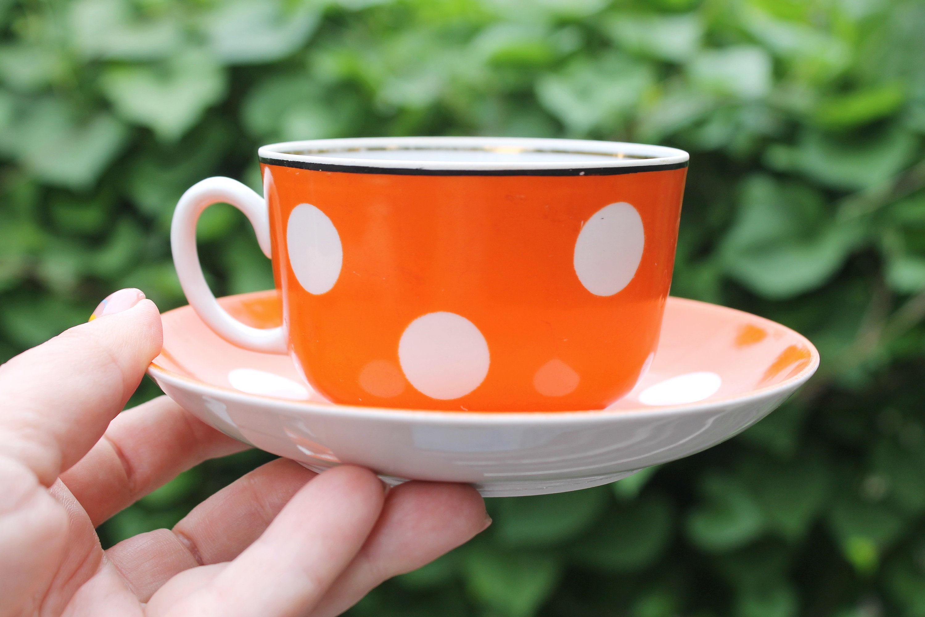 Soviet Polka Dot Vintage Tea-coffee Set of 3 Soviet Porcelain - Etsy