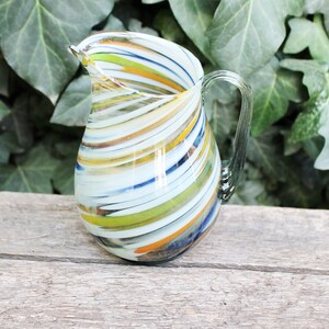 Multi Color Glass Pitcher - Vintage Home Decoration - Vintage Glass ...
