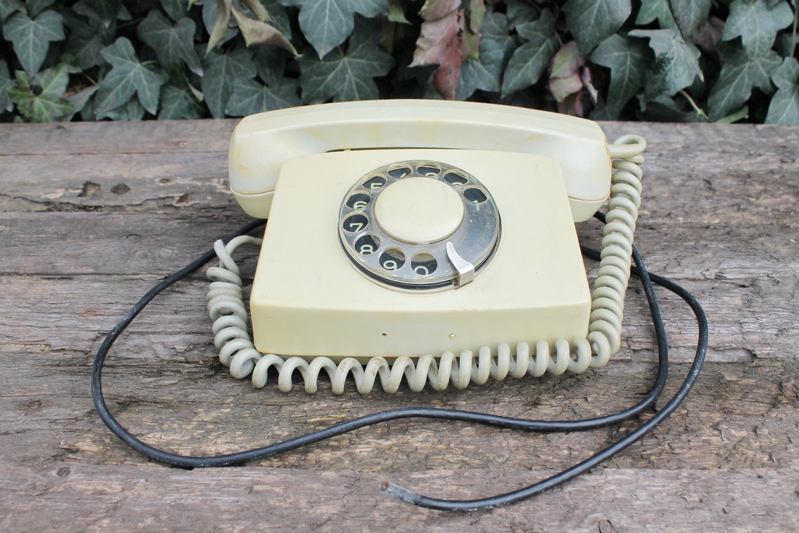 Vintage Soviet Beige Rotary Telephone Circle Dial Rotary - Etsy