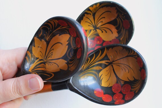 Set of 3 Vintage Soviet Wooden Spoons Soviet Cutlery. | Etsy