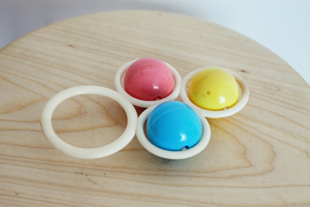 Soviet Vintage Baby Rattle 5 Inches With Three Bubbles - Soviet Toy ...