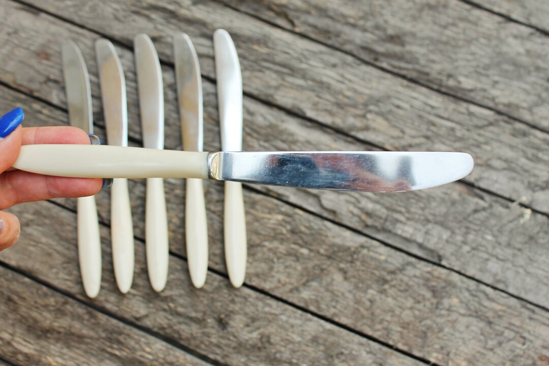 Set of 6 Soviet Vintage Knives Stainless Steel USSR Era 1970s Soviet ...