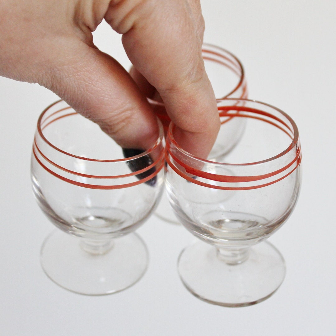 Set of 3 Vintage USSR Small Glasses on a Leg in Original Box Glasswares ...