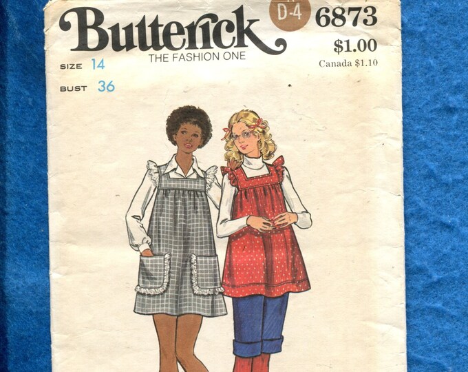 1970's Butterick 6873 Baby Doll Smock Dress or Top Pattern Size 14 - Etsy