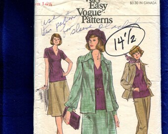 1970's Vogue 7036 Retro Hostess Caftan Tunic & Pants Pattern Size 14 ...
