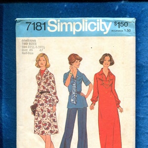 1970's Simplicity 7181 Tunic Style Dress Pattern Size 22.5..24.5 - Etsy
