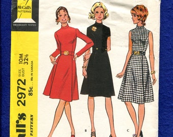 1970's Simplicity 8255 Princess Seam Shirt Dresses Pattern Size 18 ...
