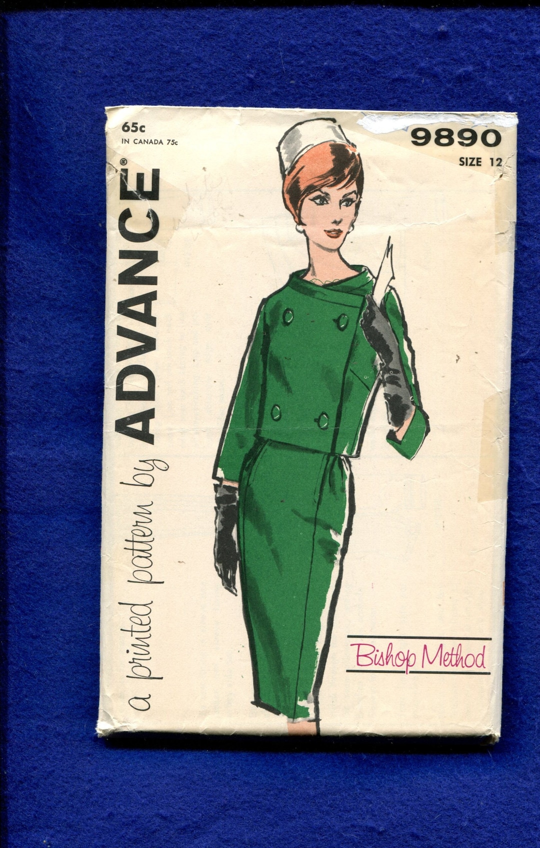 1960's Advance 9890 Jackie Kennedy Double Breasted Jacket & Pencil ...