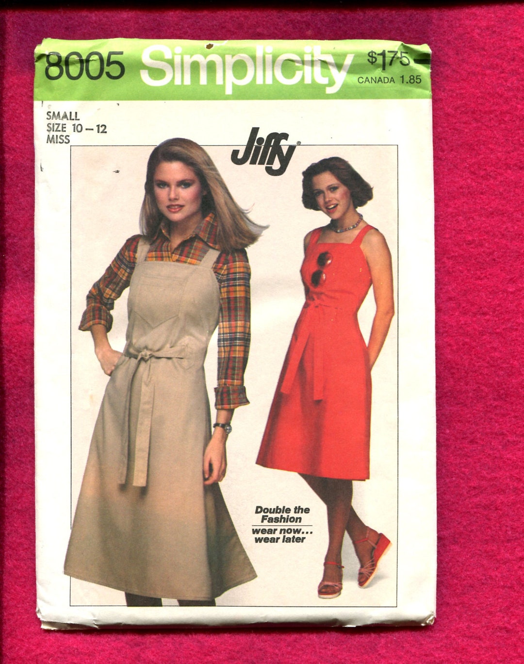 1977 Simplicity 8005 Wrap Sundress or Jumper That Wraps to the Back and ...