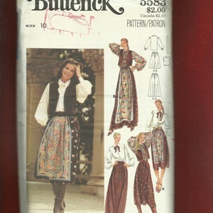 1970's Butterick 5583 Peasant Chic Wardrobe Pattern Dirndl Skirt Puff ...