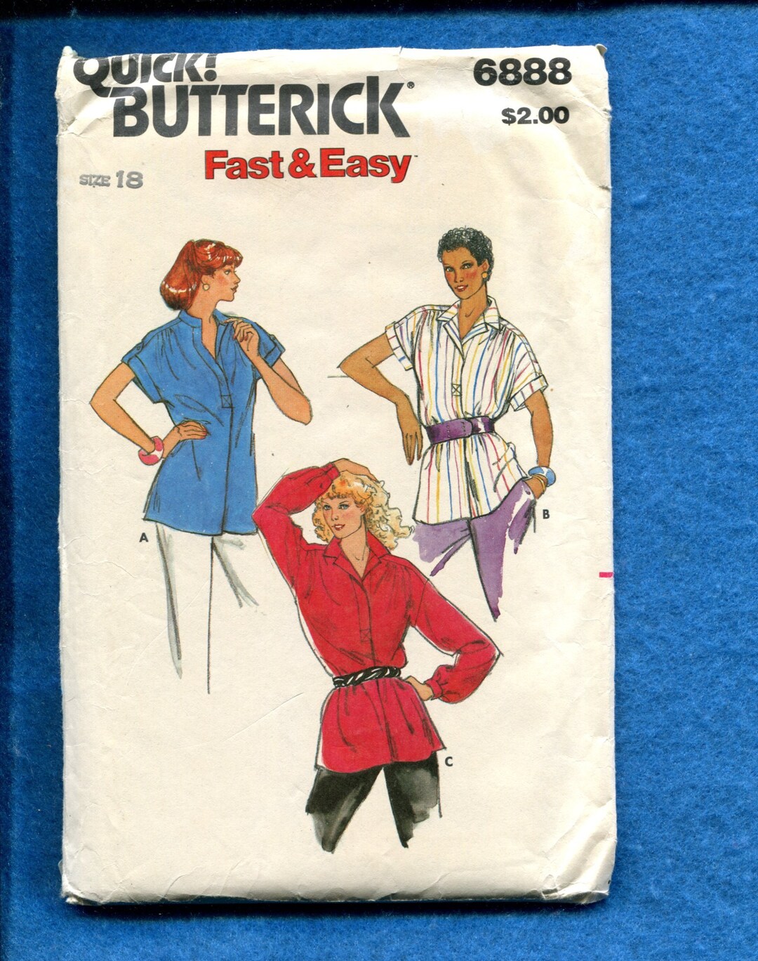 1970's Butterick 6888 Retro Ladie's Pirate Shirts Size 18 UNCUT - Etsy