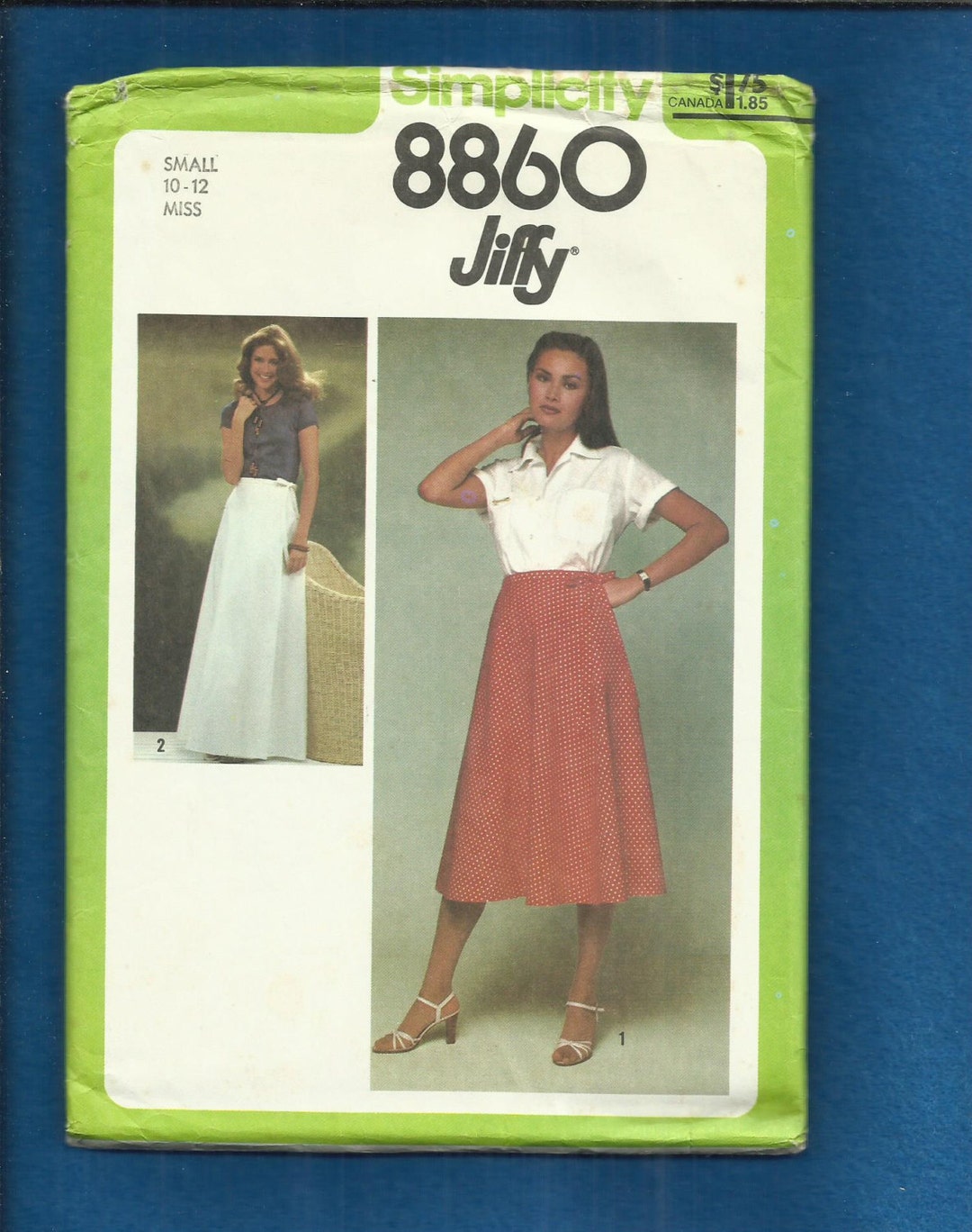 1978 Simplicity 8860 Flared Wrap Skirt in Street & Evening Lengths Size ...