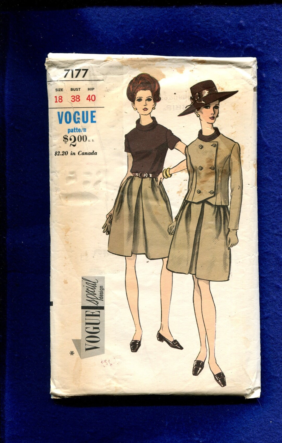 1960's Vogue 7177 Uptown Chic Lady's Western Jacket Skirt & Top Pattern ...