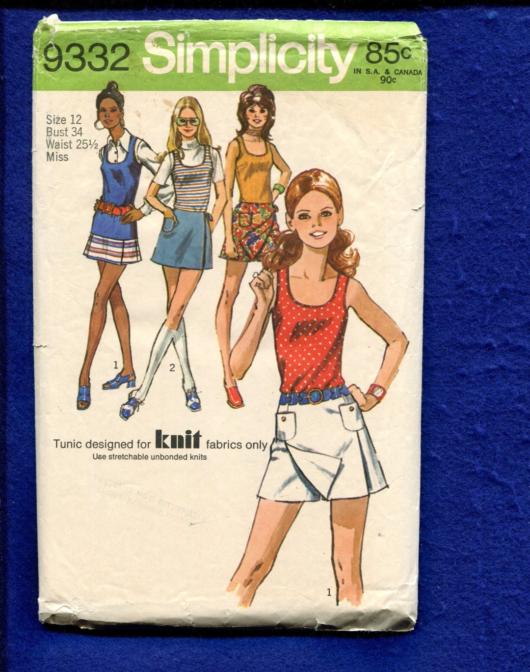 1970's Simplicity 9332 Scooter Shorts Great for Sports & Scoop Neck ...