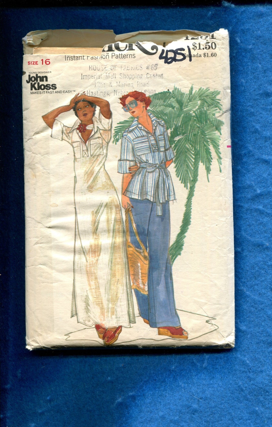Butterick John Kloss 6537 deals Sewing Pattern