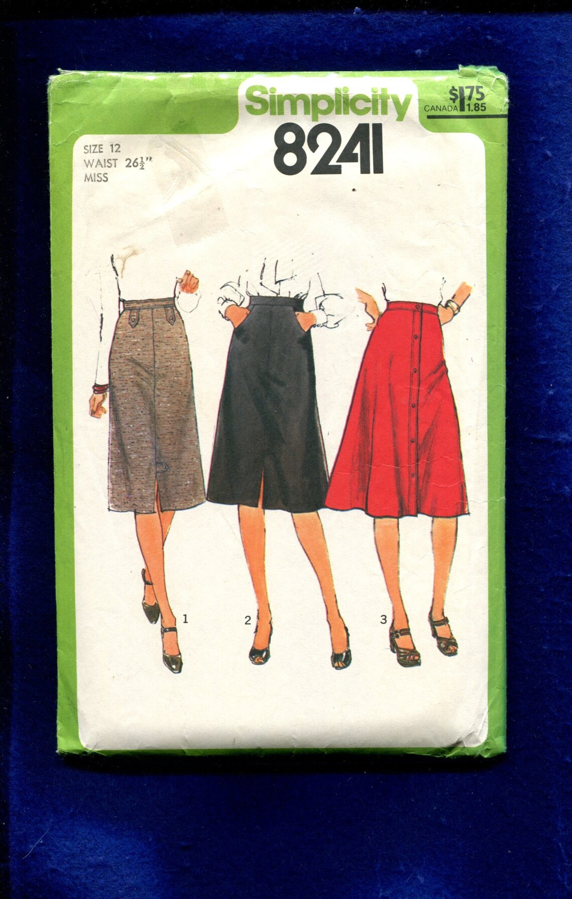 1970's Simplicity 8241 A-line Skirt in Three Styles Pattern Size 12 - Etsy