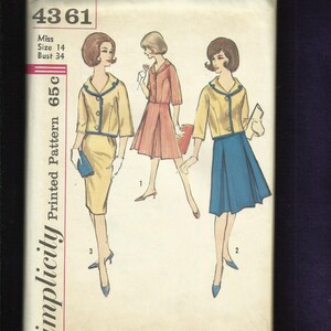 1960's Simplicity 4362 Luncheon Outfits for Ladies With Waist Jacket ...