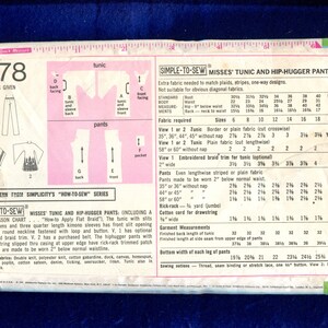 1970's Simplicity 9178 Hippy Chic Tunic Bell Bottoms & Skirt Pattern ...