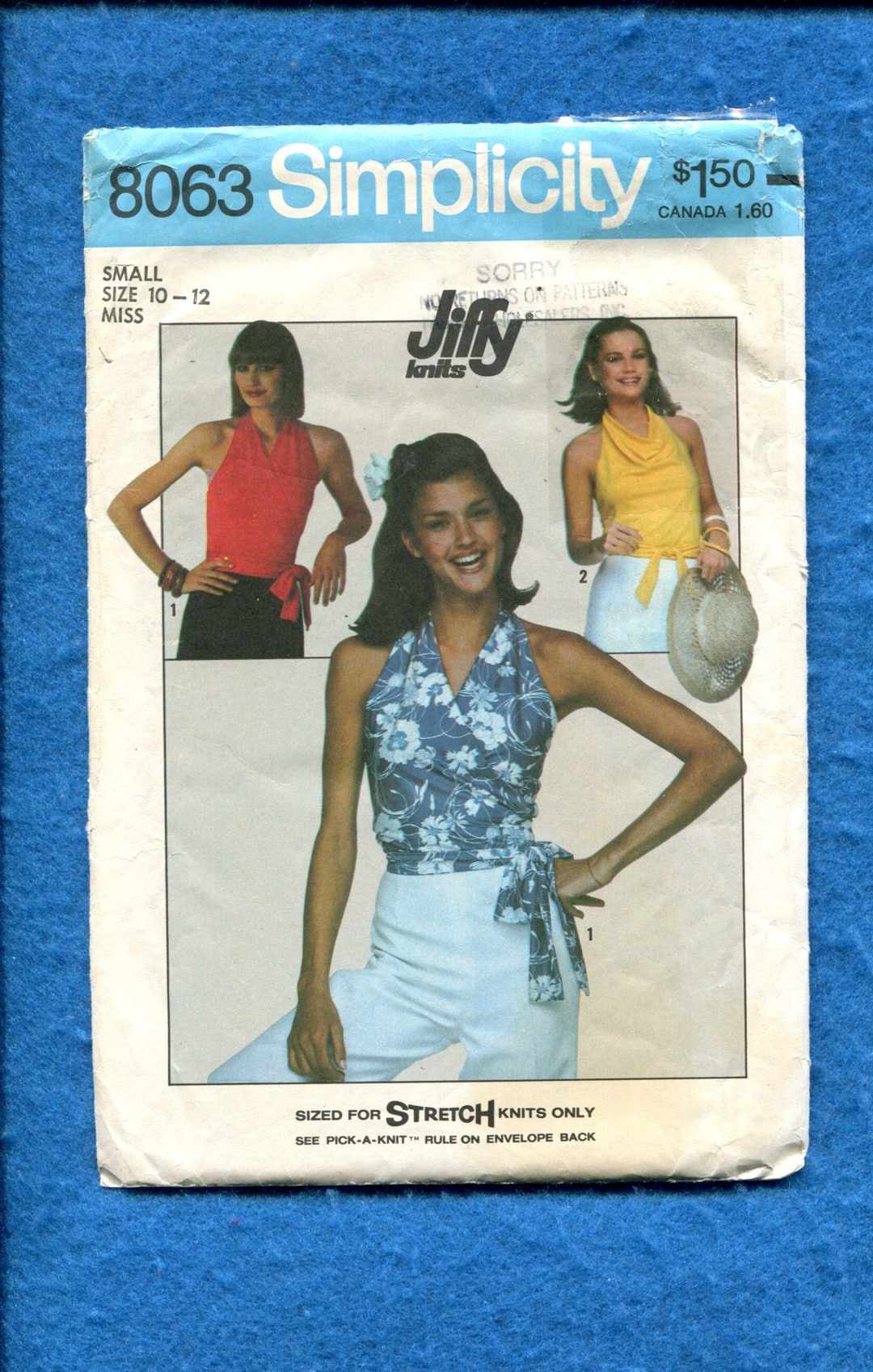 1970's Simplicity 8063 Beach & Disco Halter Tops Pattern Size Small 10/ ...