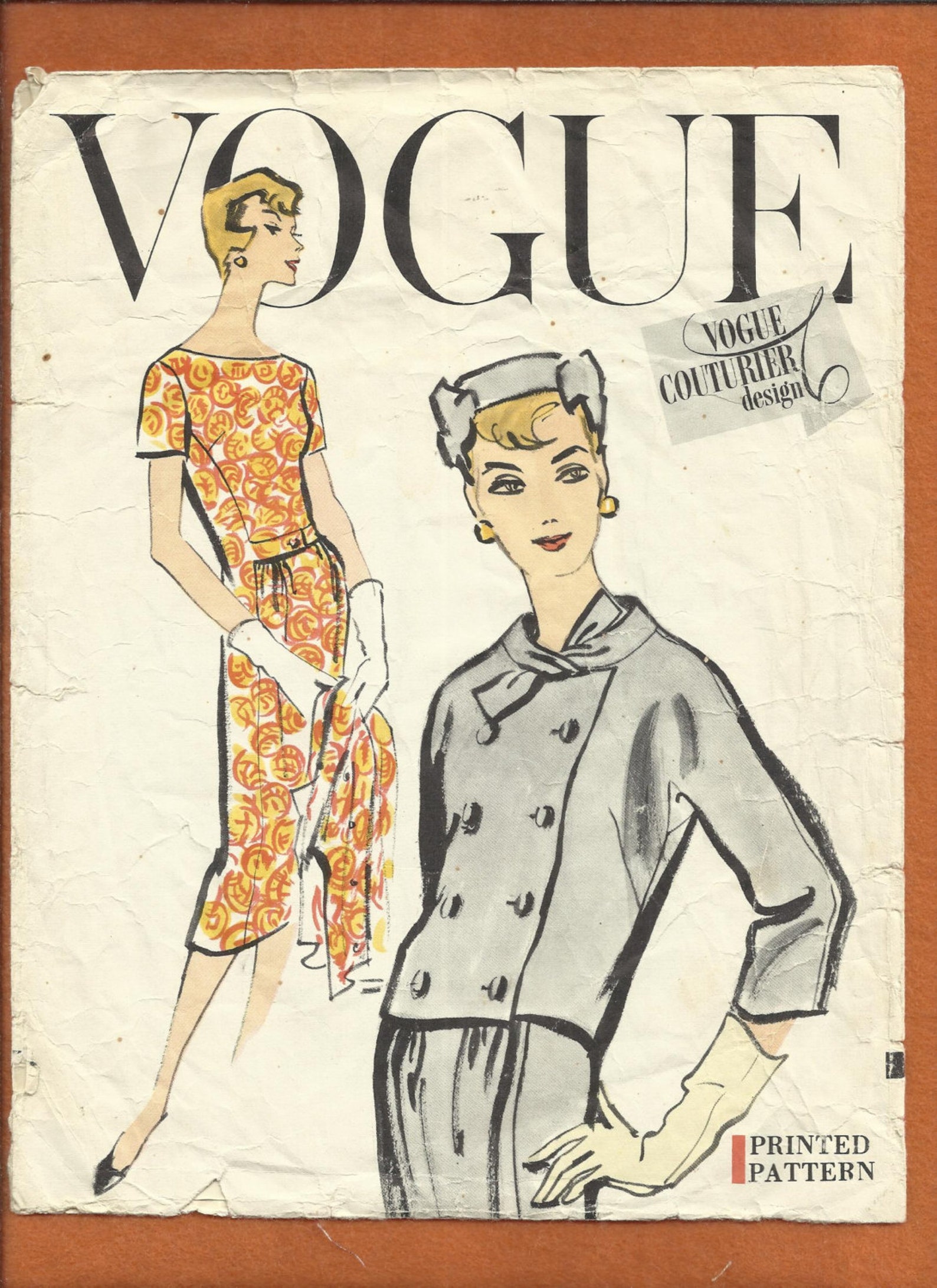 1957 Vogue Couturier 999 Slender Dress With Bateau Neckline & | Etsy