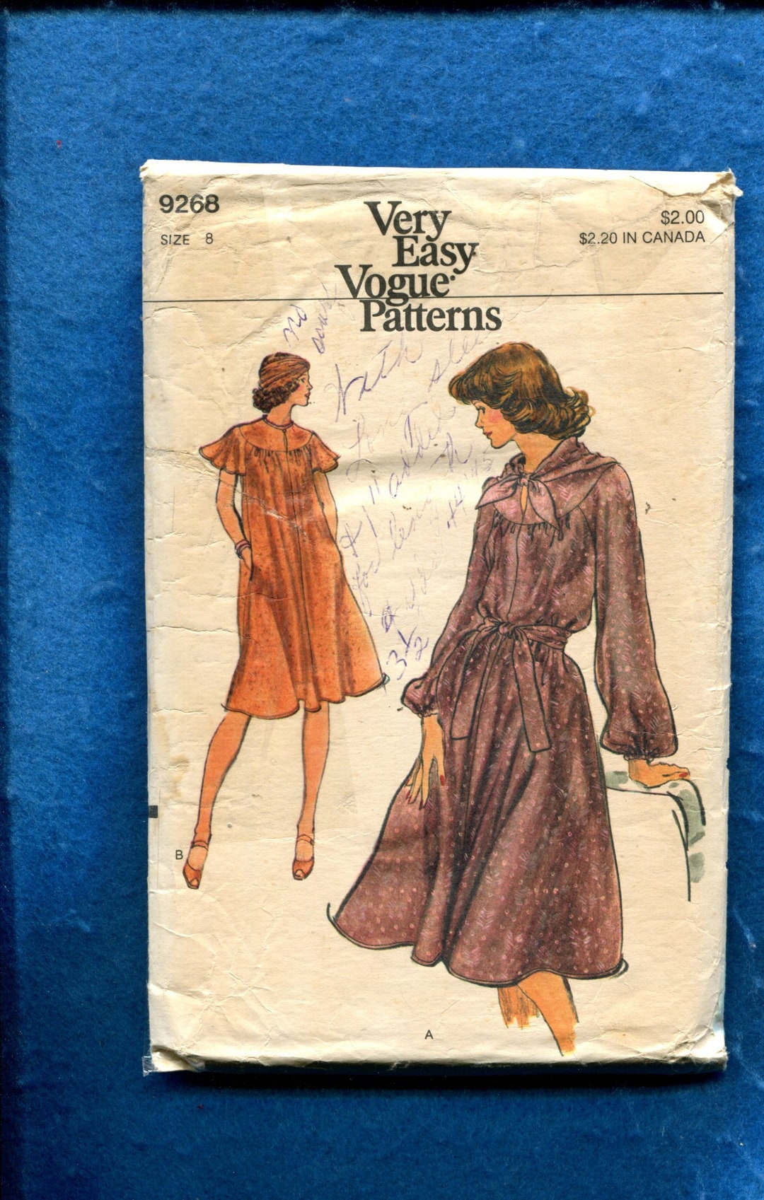 1970's Vogue 9268 Prairie Chic Muumuu Pattern Size 8 - Etsy