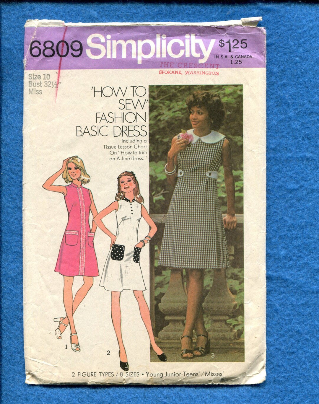 1970's Simplicity 6809 Summer Time Shift Dress Pattern Size 10 - Etsy
