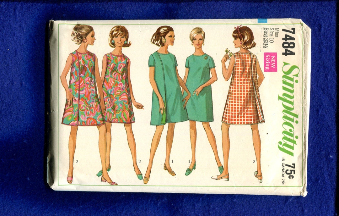 1960's Simplicity 7484 Summer Time Wrap Dresses Pattern Size 10 - Etsy