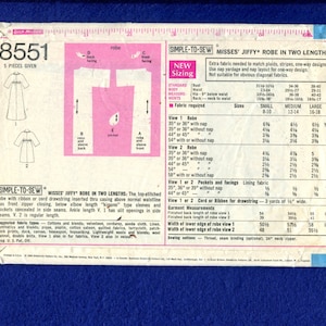 1960's Simplicity 8551 Jiffy Caftans With Zipper Front Size Small 8/10 ...