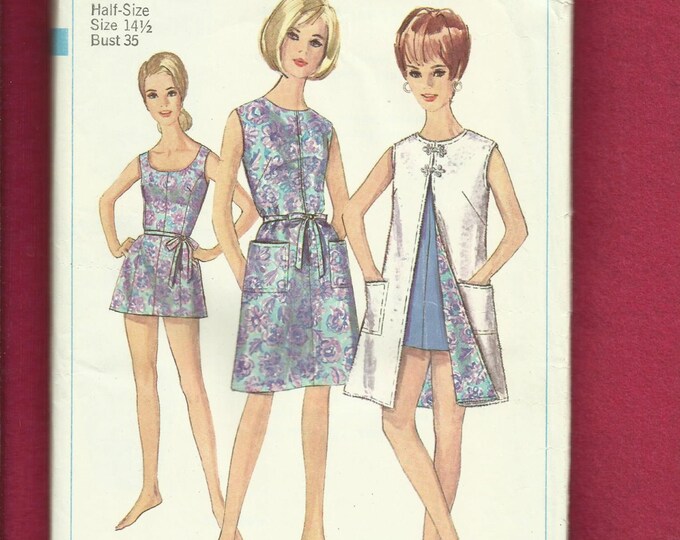 1967 Simplicity 7097 Two Piece Swimsuit Beach Dress or Cover - Etsy