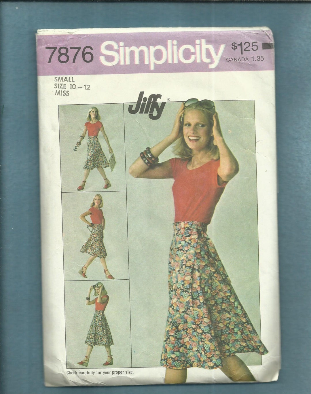 1970's Simplicity 7876 Quick & Easy to Sew Wrap Skirt Size 10/12 Small ...