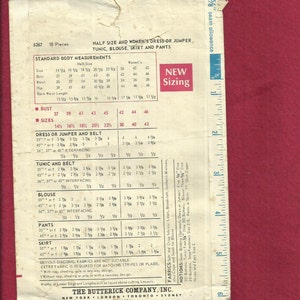 1960's Butterick 5267 Mid Century Sportswear Vest Dress Skirt and Pants ...