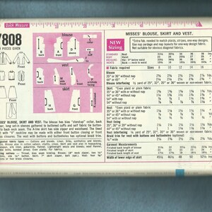 1968 Simplicity 7808 Retro Western Preppy Vest & Skirt With a Scafr ...