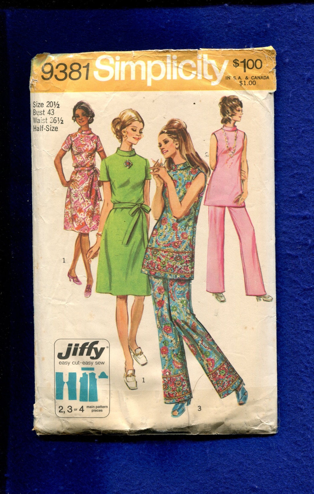 1970's Simplicity 9381 Retro Boho Hostess Tunic & Pants With Stand up ...