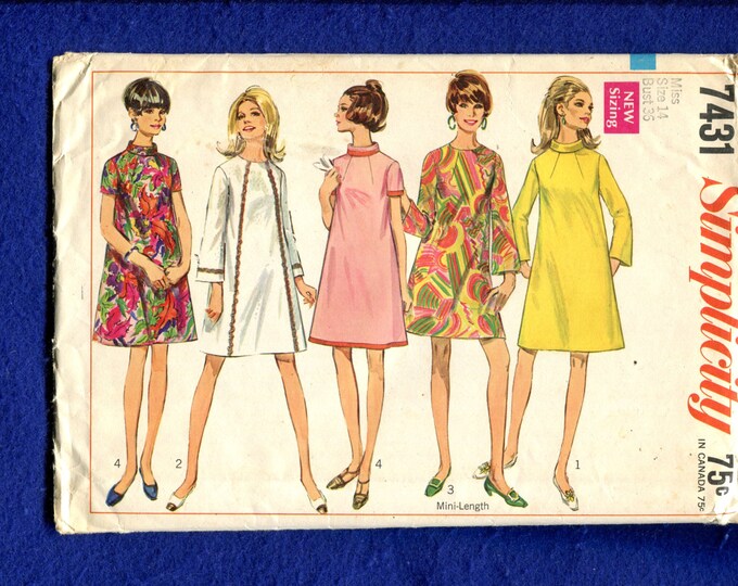 1960's Butterick 2560 Bubble & Wiggle Dresses Pattern Size 14 UNCUT - Etsy