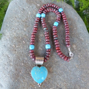 20 1/2" Sonoran Sunrise Cuprite and Blue Turquoise Necklace, Hand ...