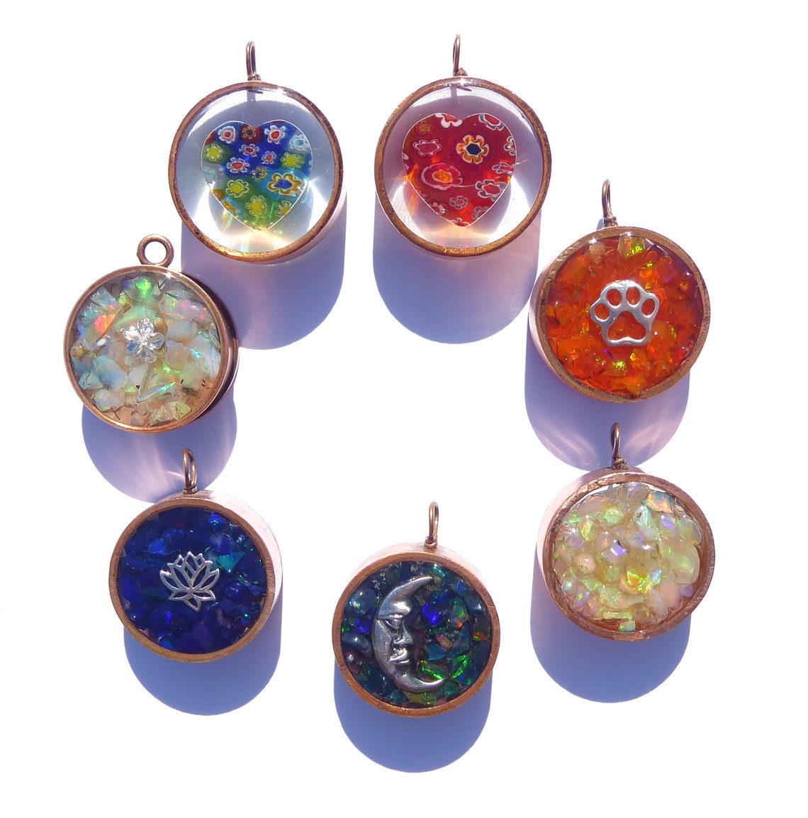 Copper Pipe Opal Keychain Handmade Opal Chip Resin Charm - Etsy