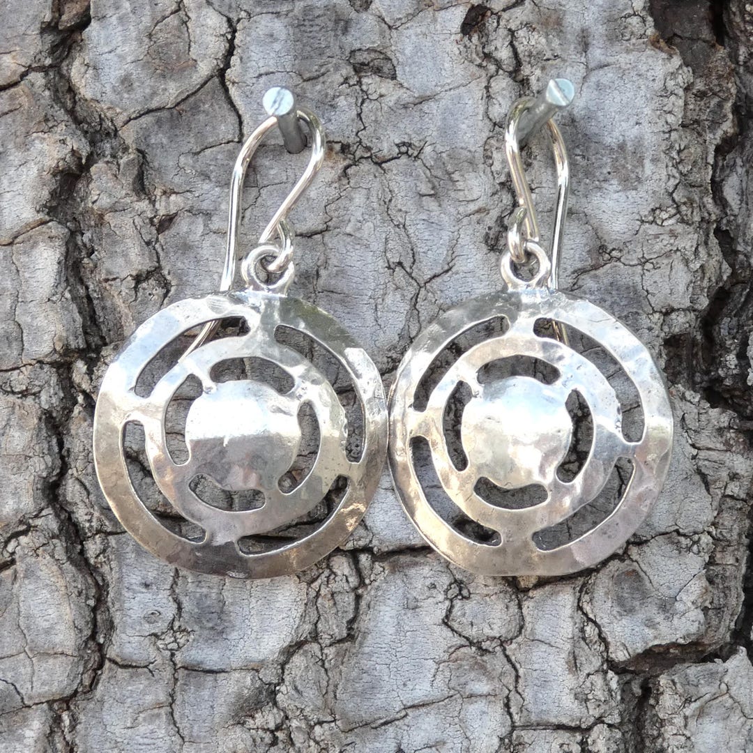 Sterling Silver 20mm Hammered Dome Earrings - Etsy