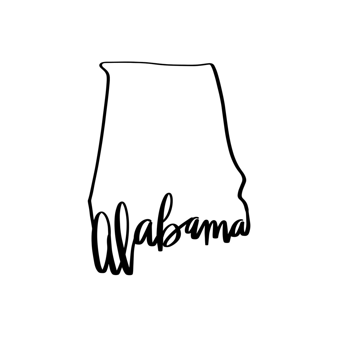 State of Alabama Digital Download 12x12 Poster, State Poster, Wall Art ...