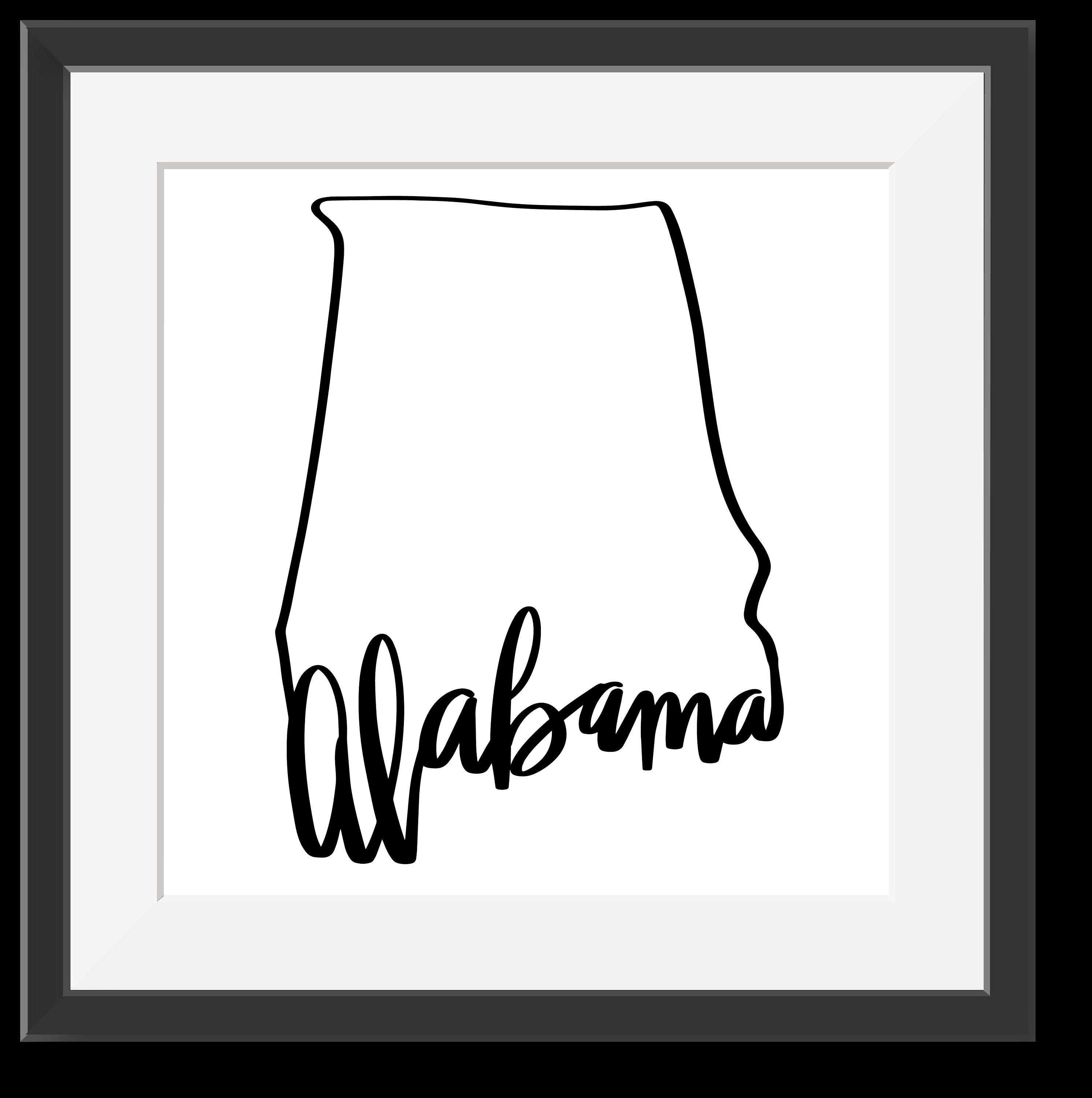 State of Alabama Digital Download 12x12 Poster | Etsy