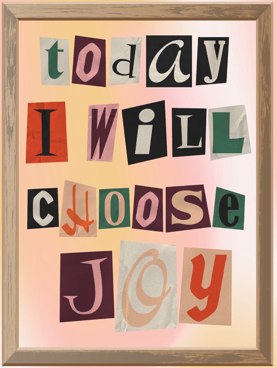 Choose JOY Poster, 18x24, Digital Download, Colorful Poster, Retro ...