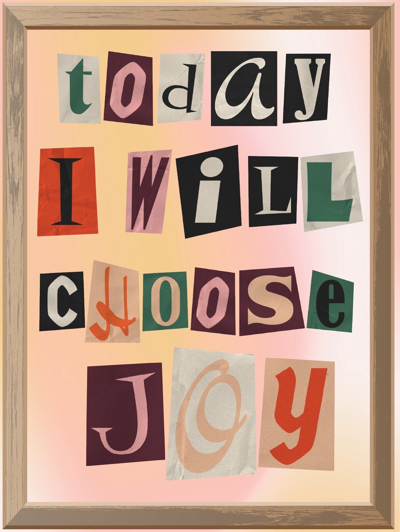 Choose JOY Poster, 18x24, Digital Download, Colorful Poster, Retro ...