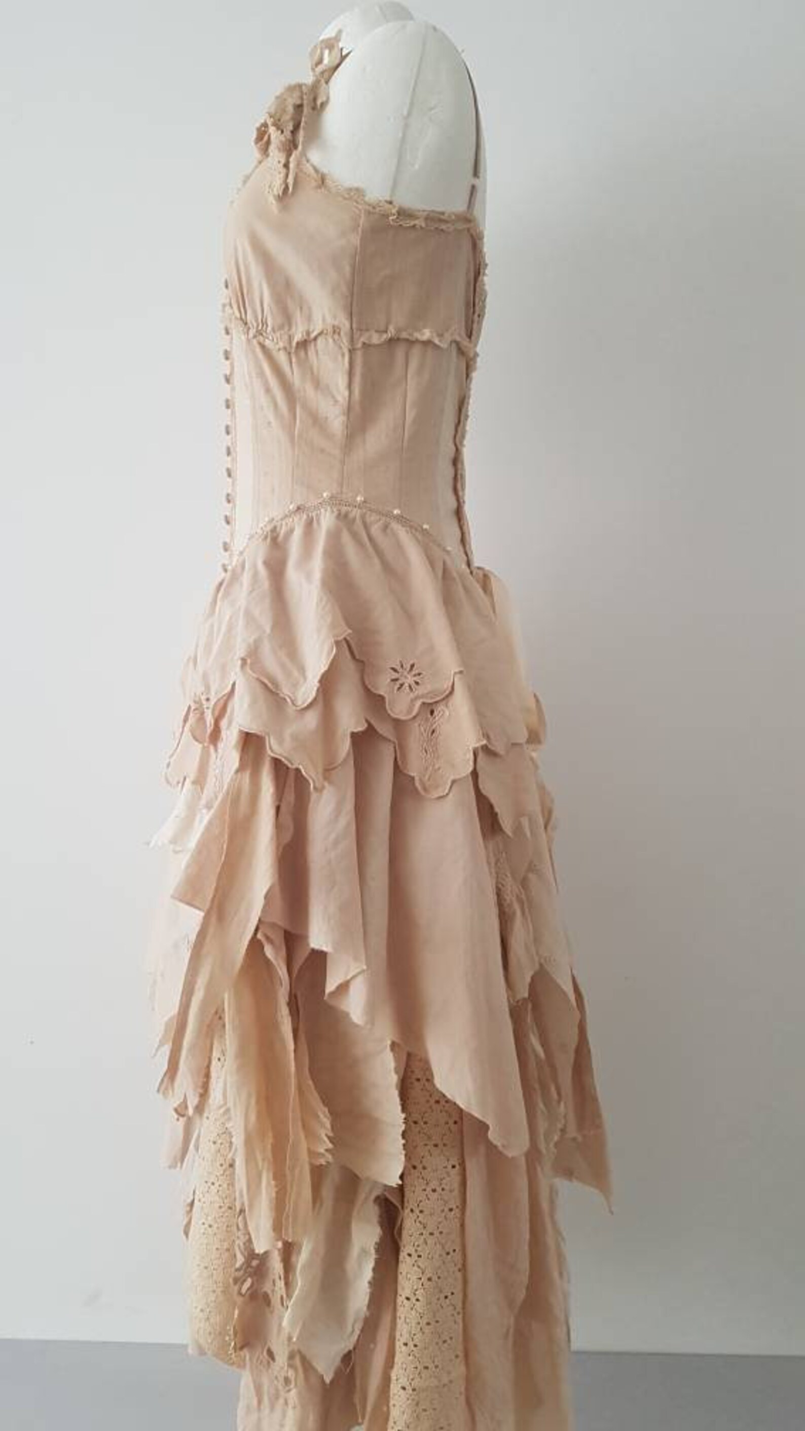 Tattered Wedding Dress Tea Stained Gown Woodland Forest - Etsy UK