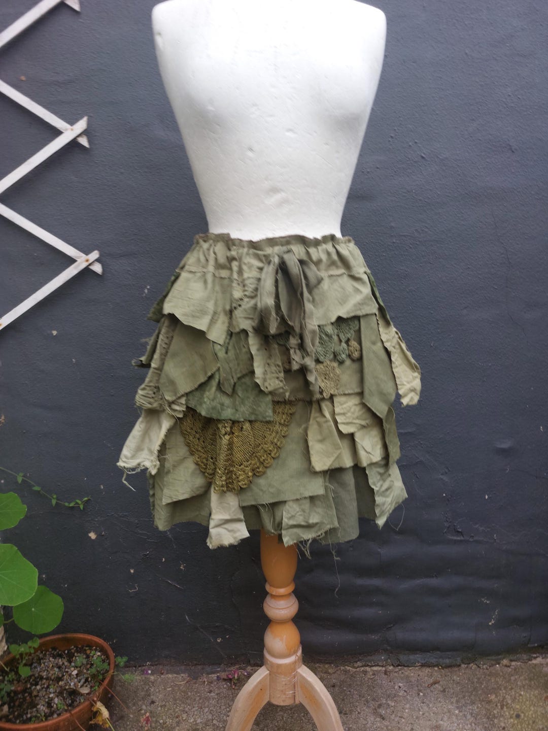 Woodland Skirt,green Short Skirt, Pixie Skirt, Garbage Fairy, Stage ...