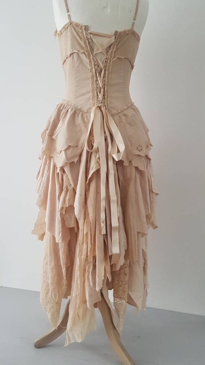 Tattered Wedding Dress Tea Stained Gown Woodland Forest - Etsy