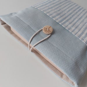 Light Blue Padded Book Sleeve With Pocket, Cotton Book Protector - Etsy