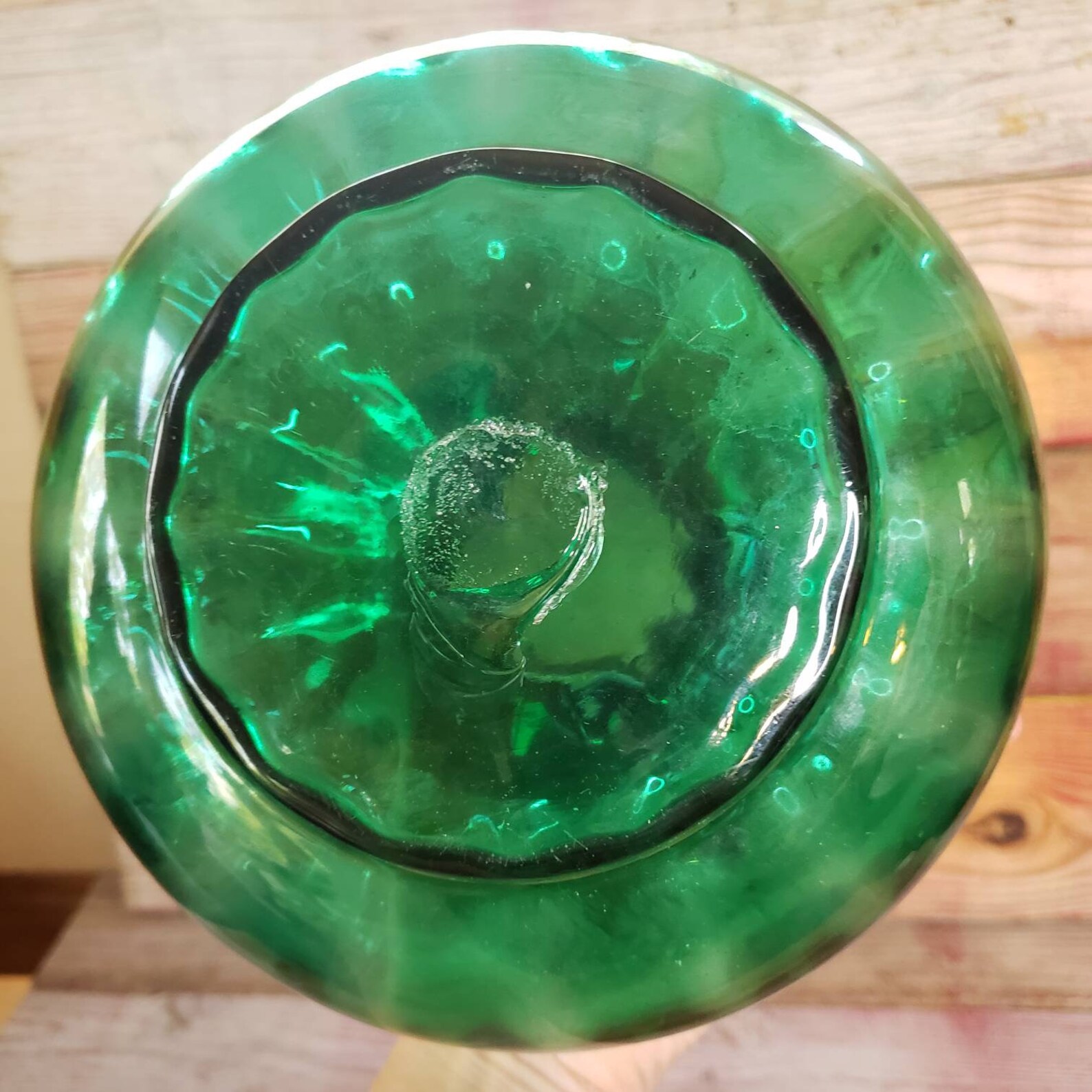 Vintage Green Beacon Glass Company Vase 1940's - Etsy